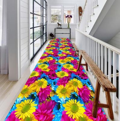 China 3D Grass Flower Cut Mat for Entrance Corridor Stairway Commercial Floor Carpet 60x90cm for sale