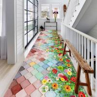 China 3D Grass Flower Cut Mat for Entrance Corridor Stairway Commercial Floor Carpet 60x90cm for sale