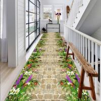 China 3D Grass Flower Cut Mat for Entrance Corridor Stairway Commercial Floor Carpet 60x90cm for sale