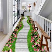 China 3D Grass Flower Cut Mat for Entrance Corridor Stairway Commercial Floor Carpet 60x90cm for sale