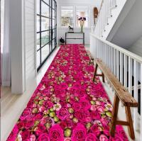 China 3D Grass Flower Cut Mat for Entrance Corridor Stairway Commercial Floor Carpet 60x90cm for sale