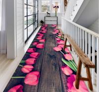 China 3D Grass Flower Cut Mat for Entrance Corridor Stairway Commercial Floor Carpet 60x90cm for sale