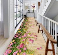 China 3D Grass Flower Cut Mat for Entrance Corridor Stairway Commercial Floor Carpet 60x90cm for sale