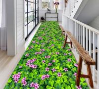 China 3D Grass Flower Cut Mat for Entrance Corridor Stairway Commercial Floor Carpet 60x90cm for sale