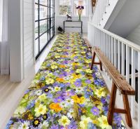 China 3D Grass Flower Cut Mat for Entrance Corridor Stairway Commercial Floor Carpet 60x90cm for sale