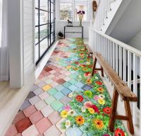 China 3D Grass Flower Cut Mat for Entrance Corridor Stairway Commercial Floor Carpet 60x90cm for sale