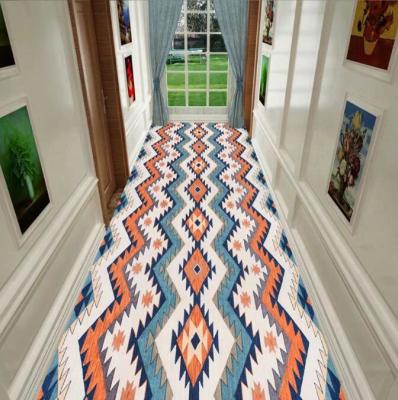 China Geometric Abstract Polyester Commercial Floor Mat 60x80cm Customizable Hotel Entrance Rug for sale