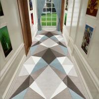 China Geometric Abstract Polyester Commercial Floor Mat 60x80cm Customizable Hotel Entrance Rug for sale