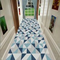 China Geometric Abstract Polyester Commercial Floor Mat 60x80cm Customizable Hotel Entrance Rug for sale