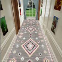 China Geometric Abstract Polyester Commercial Floor Mat 60x80cm Customizable Hotel Entrance Rug for sale