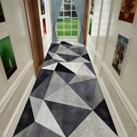 China Geometric Abstract Polyester Commercial Floor Mat 60x80cm Customizable Hotel Entrance Rug for sale