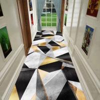 China Geometric Abstract Polyester Commercial Floor Mat 60x80cm Customizable Hotel Entrance Rug for sale