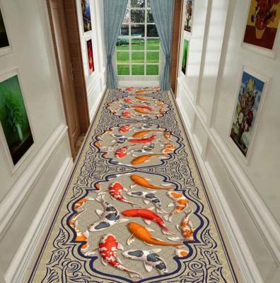 China Polyester Fiber Commercial Floor Mat 60cm to 200cm Width for Hotel Entrance Corridor Stairway for sale