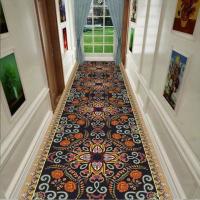 China 3D Printed Flower Geometric Commercial Floor Mat 60x80cm Custom Polyester Hotel Entrance for sale