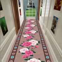 China 3D Printed Flower Geometric Commercial Floor Mat 60x80cm Custom Polyester Hotel Entrance for sale