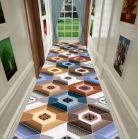 China 3D Printed Flower Geometric Commercial Floor Mat 60x80cm Custom Polyester Hotel Entrance for sale