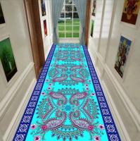 China 3D Printed Flower Geometric Commercial Floor Mat 60x80cm Custom Polyester Hotel Entrance for sale