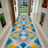 China 3D Printed Flower Geometric Commercial Floor Mat 60x80cm Custom Polyester Hotel Entrance for sale