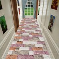 China 3D Printed Flower Geometric Commercial Floor Mat 60x80cm Custom Polyester Hotel Entrance for sale