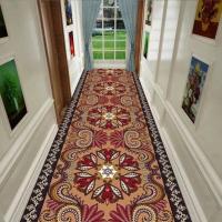 China 3D Printed Flower Geometric Commercial Floor Mat 60x80cm Custom Polyester Hotel Entrance for sale