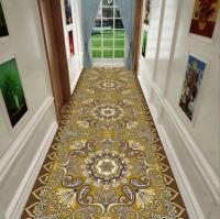 China 3D Printed Flower Geometric Commercial Floor Mat 60x80cm Custom Polyester Hotel Entrance for sale