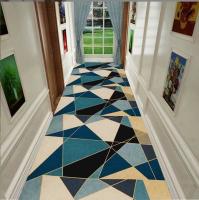 China Custom Geometric Pattern Commercial Floor Mat 60x80cm Polyester Entrance Carpet for Hotel Stairway for sale