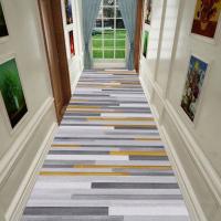 China Custom Geometric Pattern Commercial Floor Mat 60x80cm Polyester Entrance Carpet for Hotel Stairway for sale