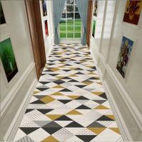 China Custom Geometric Pattern Commercial Floor Mat 60x80cm Polyester Entrance Carpet for Hotel Stairway for sale
