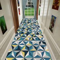 China Custom Geometric Pattern Commercial Floor Mat 60x80cm Polyester Entrance Carpet for Hotel Stairway for sale