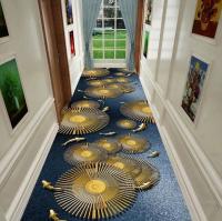 China Custom Geometric Pattern Commercial Floor Mat 60x80cm Polyester Entrance Carpet for Hotel Stairway for sale