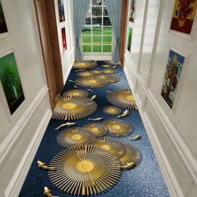 China Custom Geometric Pattern Commercial Floor Mat 60x80cm Polyester Entrance Carpet for Hotel Stairway for sale