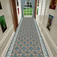 China Custom Geometric Pattern Commercial Floor Mat 60x80cm Polyester Entrance Carpet for Hotel Stairway for sale