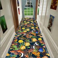 China Custom Geometric Pattern Commercial Floor Mat 60x80cm Polyester Entrance Carpet for Hotel Stairway for sale