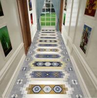 China Custom Geometric Pattern Commercial Floor Mat 60x80cm Polyester Entrance Carpet for Hotel Stairway for sale