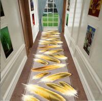 China 3D Printed Feather Large Commercial Floor Mat Polyester 60x80cm Customizable Hotel Entrance for sale