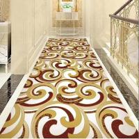 China Customizable Polyester Commercial Floor Mat 60x80cm Hotel Entrance Tulip Peony Carpet for sale
