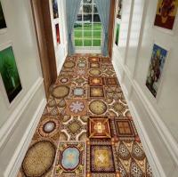China Customizable Polyester Commercial Floor Mat 60x80cm Hotel Entrance Tulip Peony Carpet for sale