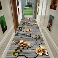 China Customizable Polyester Commercial Floor Mat 60x80cm Hotel Entrance Tulip Peony Carpet for sale