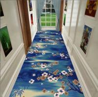 China Customizable Polyester Commercial Floor Mat 60x80cm Hotel Entrance Tulip Peony Carpet for sale