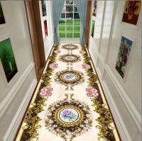 China Customizable Polyester Commercial Floor Mat 60x80cm Hotel Entrance Tulip Peony Carpet for sale