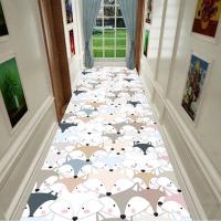 China Customizable Polyester Commercial Floor Mat 60x80cm Hotel Entrance Tulip Peony Carpet for sale