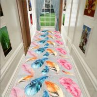 China Customizable Polyester Commercial Floor Mat 60x80cm Hotel Entrance Tulip Peony Carpet for sale
