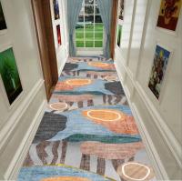 China Customizable Polyester Commercial Floor Mat 60x80cm Hotel Entrance Tulip Peony Carpet for sale