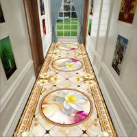China Customizable Polyester Commercial Floor Mat 60x80cm Hotel Entrance Tulip Peony Carpet for sale
