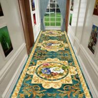 China Customizable Polyester Commercial Floor Mat 60x80cm Hotel Entrance Tulip Peony Carpet for sale