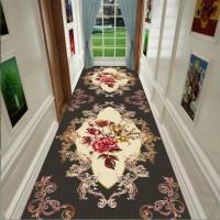 China Customizable Polyester Commercial Floor Mat 60x80cm Hotel Entrance Tulip Peony Carpet for sale