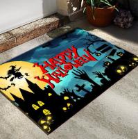 China Customizable Polypropylene Rectangle Door Mat 40x60cm Machine Washable Halloween Carpet for sale