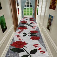 China Custom Polyester Commercial Floor Mat 60x90cm Entrance Hotel Plant Flower Design for sale