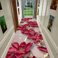 China Custom Polyester Commercial Floor Mat 60x90cm Entrance Hotel Plant Flower Design for sale