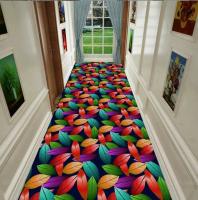 China Custom Polyester Commercial Floor Mat 60x90cm Entrance Hotel Plant Flower Design for sale